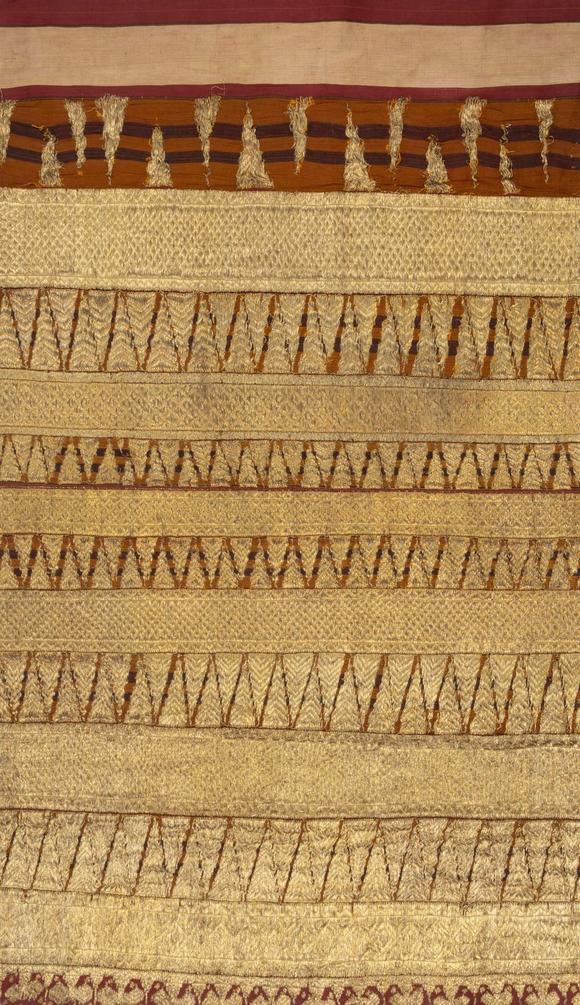 AN INDONESIAN SUMATRAN LAMPUNG CEREMONIAL GOLD THREAD TAPIS SARONG ...
